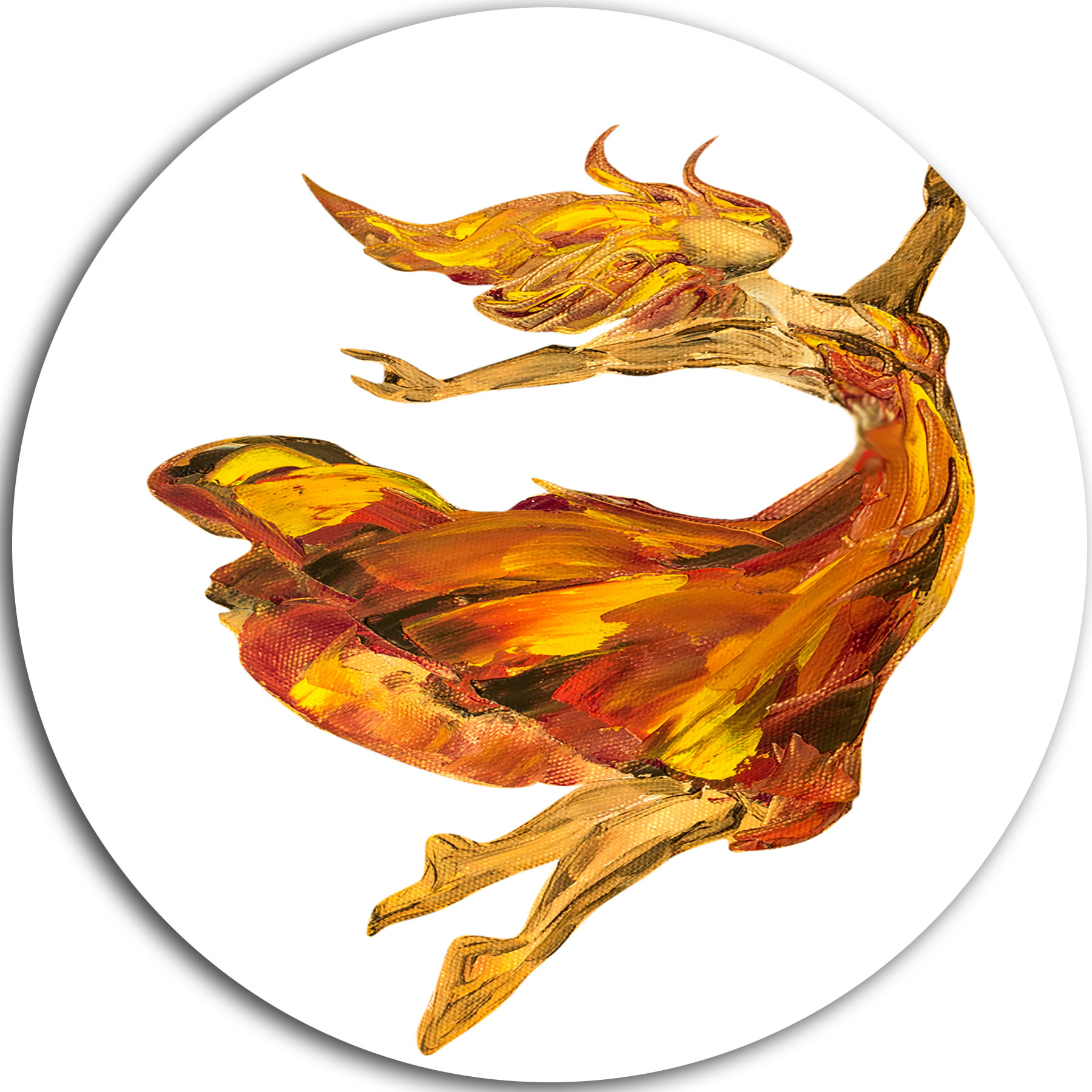 Fire Ballerina, Portrait Disc Metal Wall Art, Disc of 36 inch ...