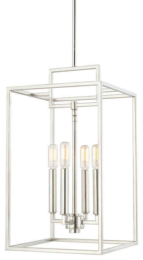 Austin Allen and Co. 4-Light 11" Pendant, Polished Nickel ...