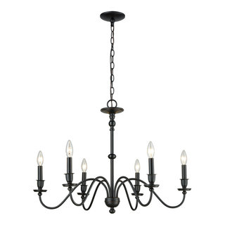 Collins 6-Light Chandelier, Matte Black - Traditional - Chandeliers ...