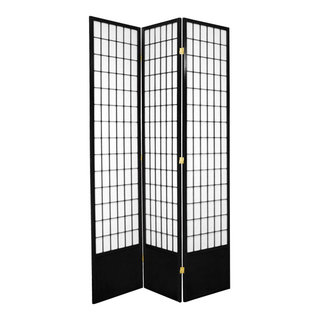 Tall Room Divider, Translucent Rice Paper With Grid Accents - Asian ...