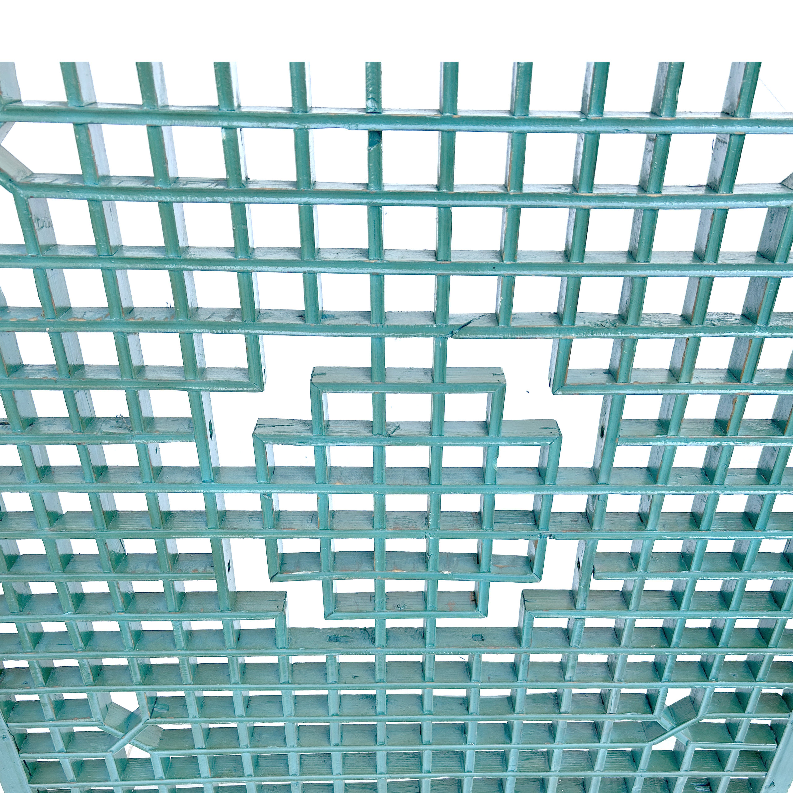 Vintage Rustic Teal Blue Grid Geometric Wood Wall Panel Hws4553 ...