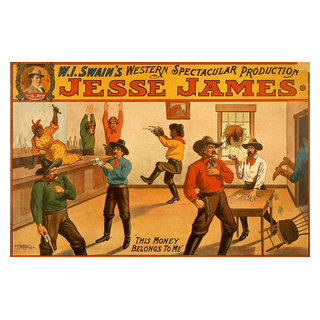 W.I. Swain's Western Spectacular, Jesse James Print, 16" x 20 ...