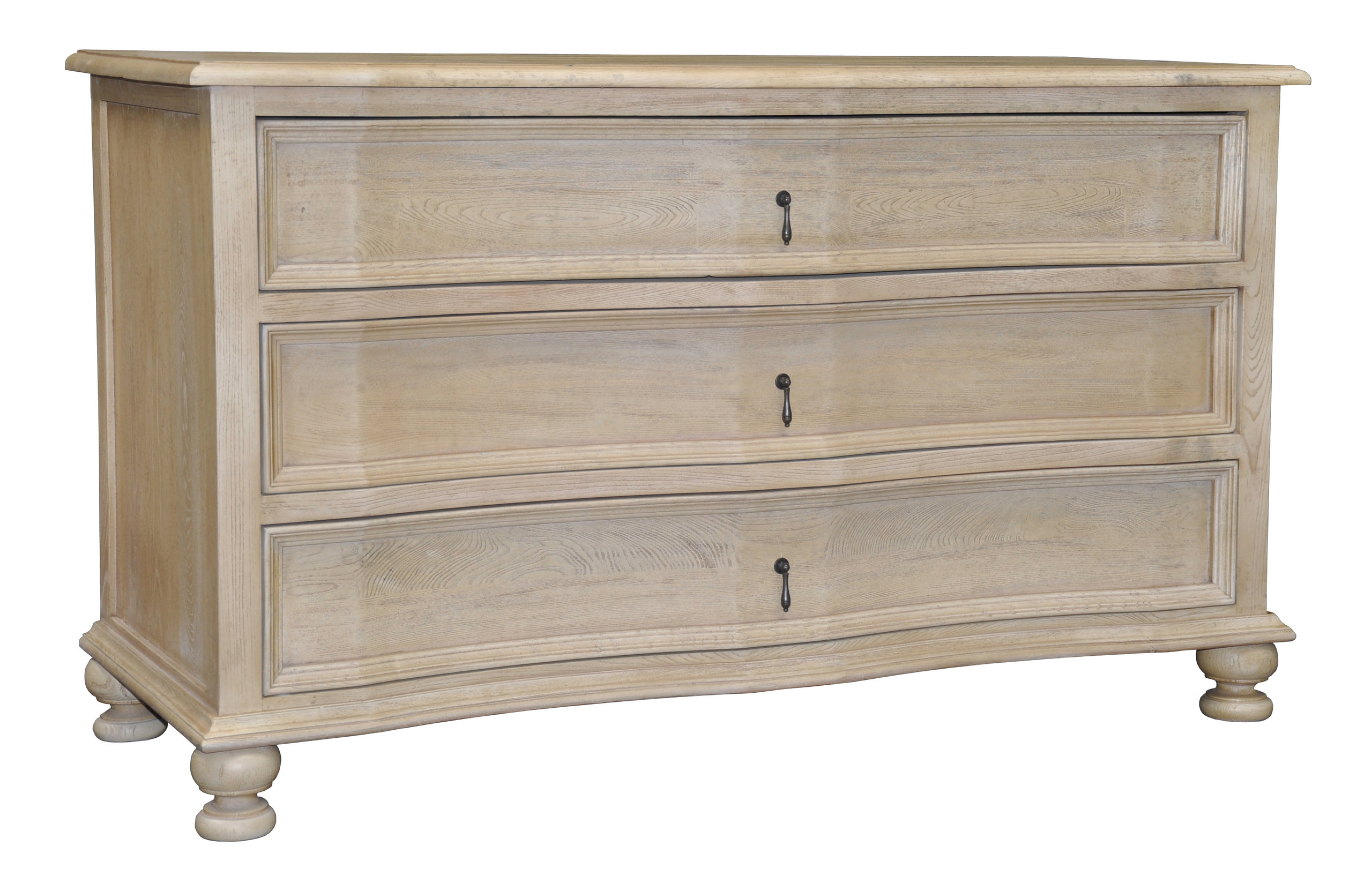 Curved Front 3 Drawer Chest - Traditional - Accent Chests And Cabinets ...