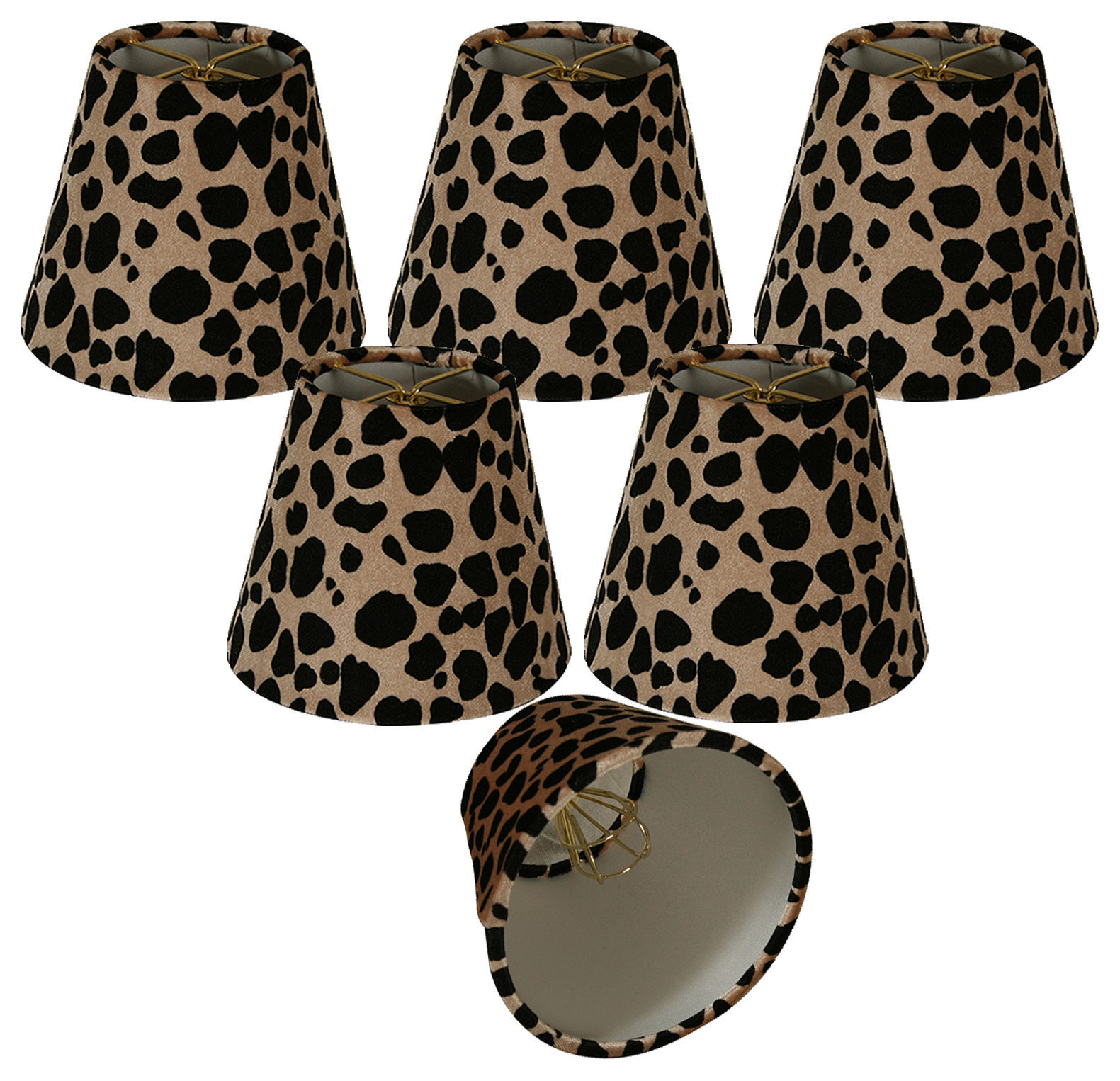 Royal Designs 5" Black/Brown Large Leopard Print Chandelier Lamp Shade ...
