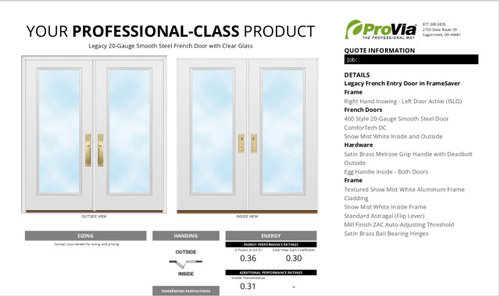 8' Full lite ProVia Smooth Doors- Legacy Steel or Heritage Fiberglass?