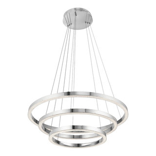 Opus LED 3-Ring Pendant, Chrome - Contemporary - Pendant Lighting - by ...