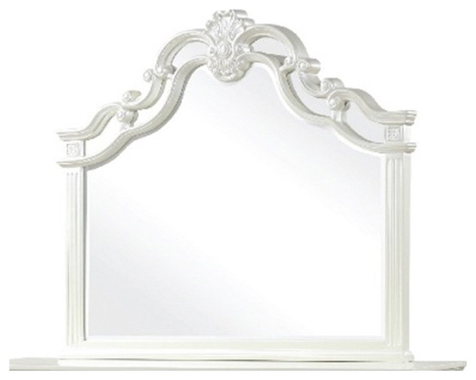 Milan Mirror Framed Mirror made with Wood in White - Victorian - Wall ...