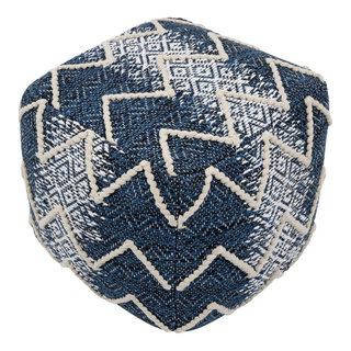 Pasargad Home Grandcanyon Cotton Pouf 20", Blue - Scandinavian - Floor Pillows And Poufs - by ...