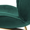 Green Velvet Shell Dining Chairs With Gold Legs, Set of 4 - Midcentury ...