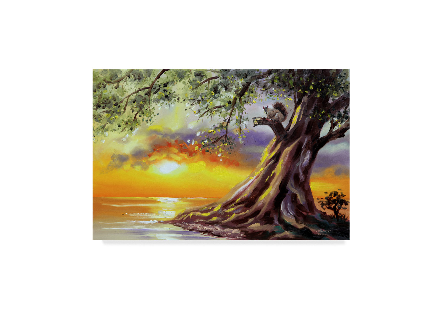 D Rusty Rust 'Squirrel In The Tree' Canvas Art, 19"x12" - Rustic ...