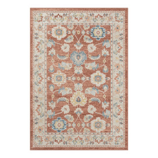 8' x 10' Red Abstract Area Rug - Traditional - Area Rugs - by HomeRoots ...