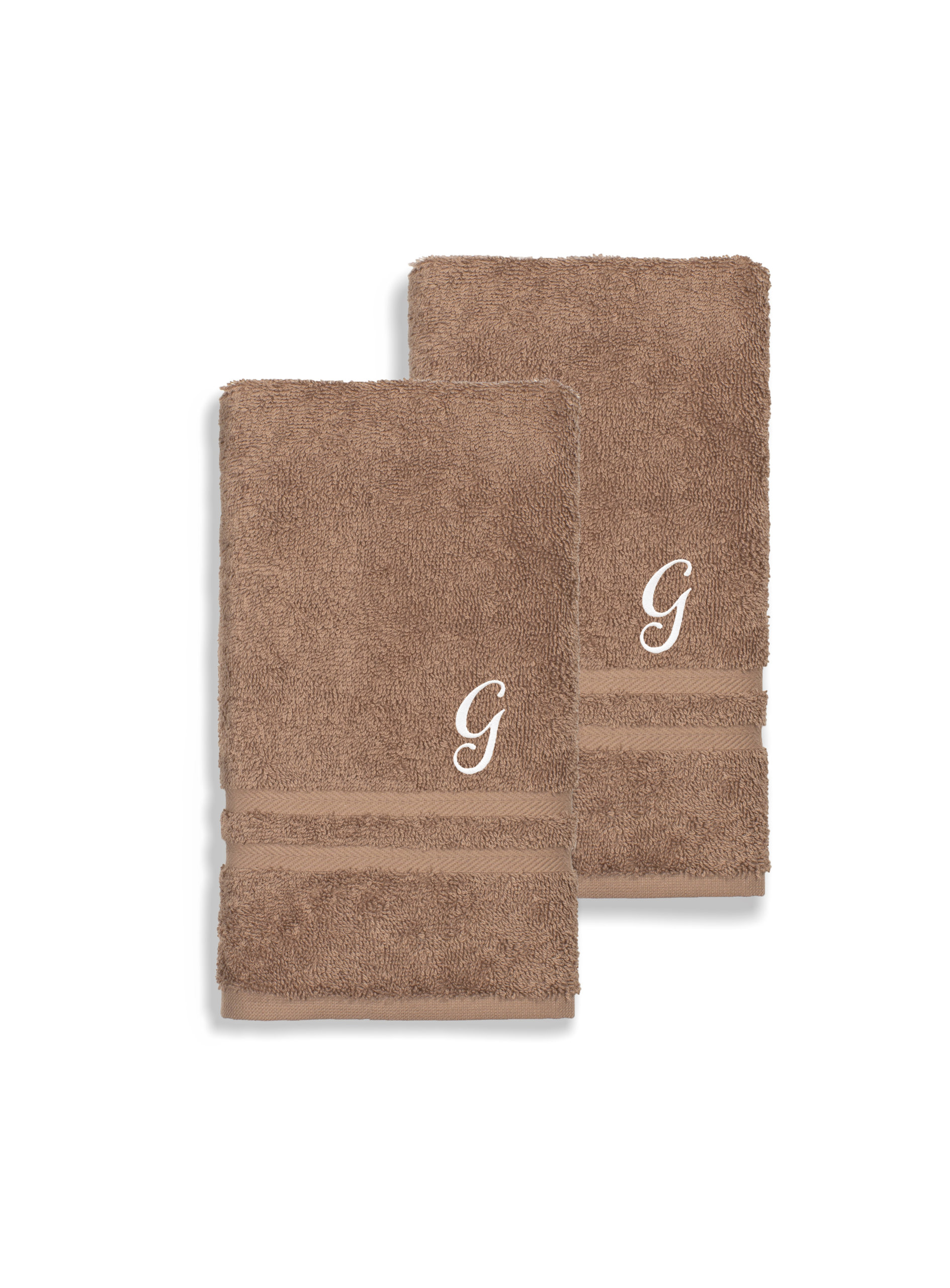Denzi Hand Towels With Monogrammed Letter, Set of 2, G - Contemporary ...