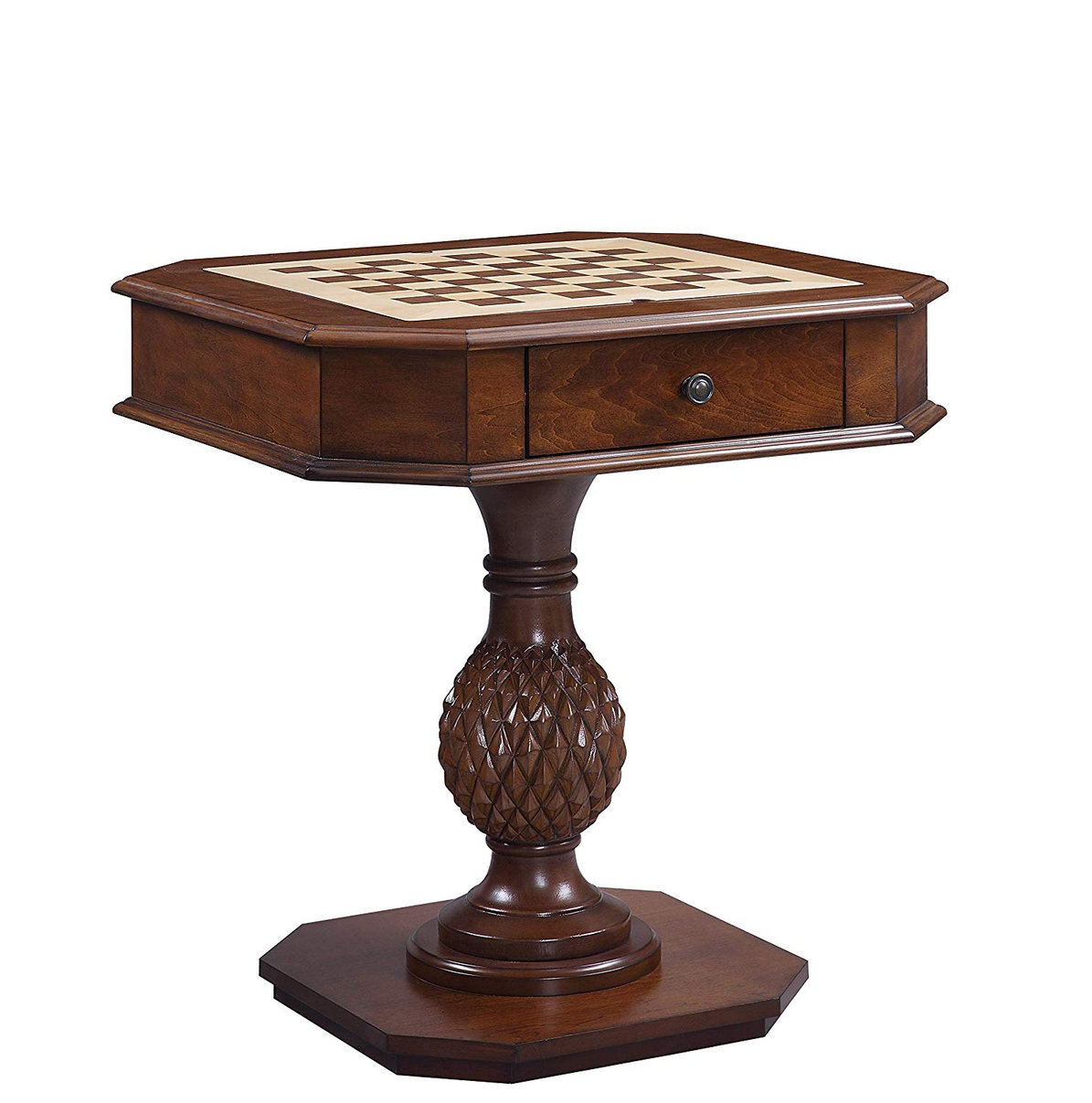 Wooden Game Table with Drawer and Reversible Game Tray, Brown ...