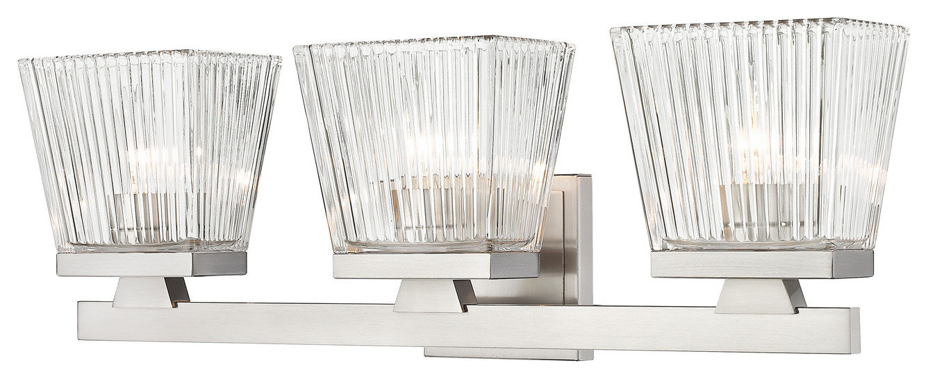 Astor Three Light Vanity, Brushed Nickel - Transitional - Bathroom ...