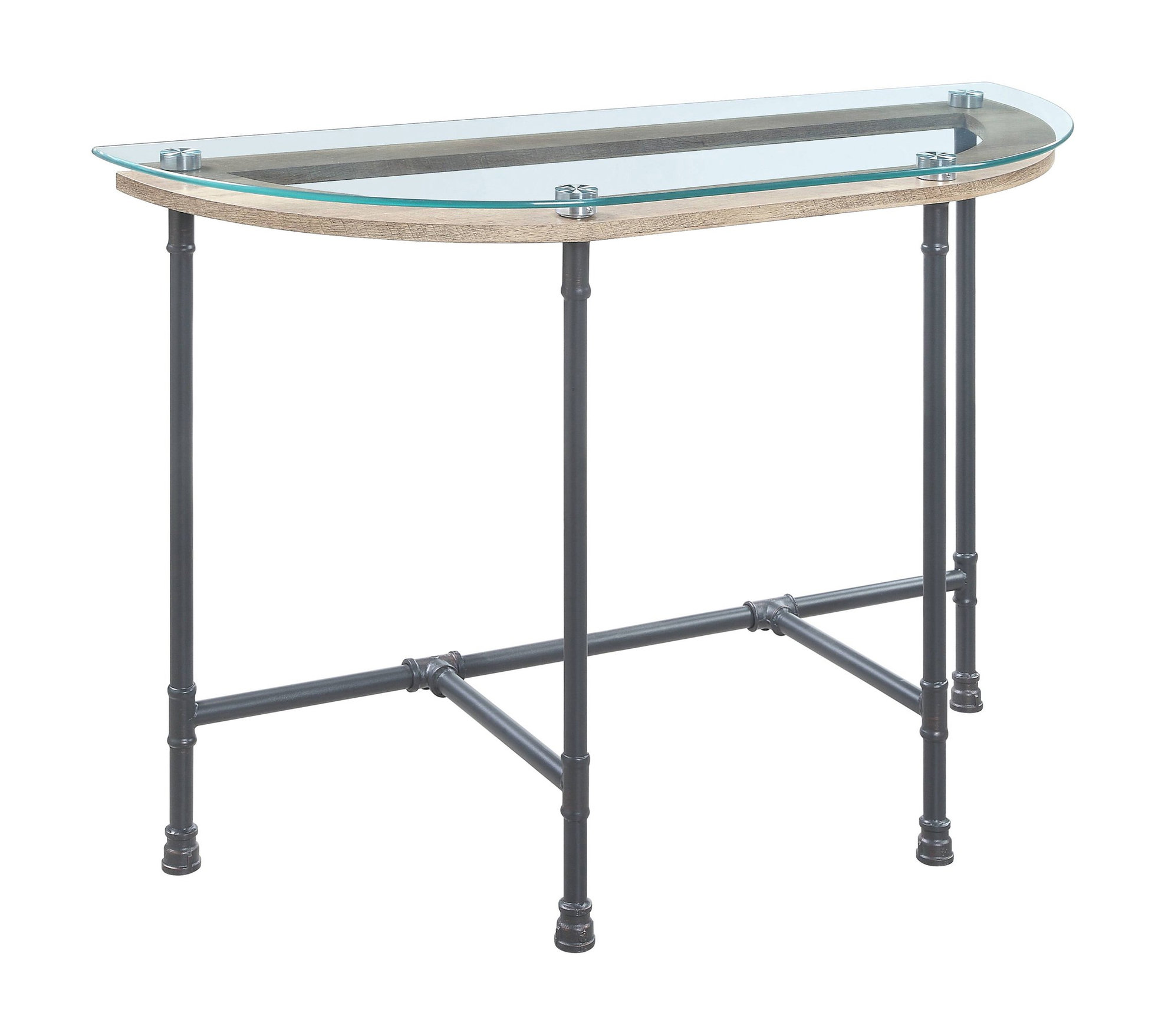 Unique Console Table, Pipe Like Metal Frame With Sandy Gray Accented ...