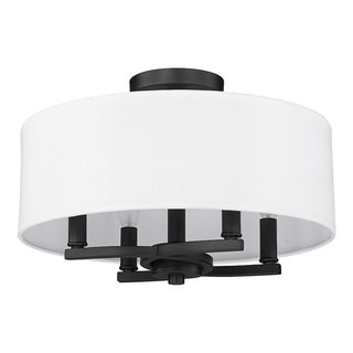 Golden Lighting Eliana 4-Light Semi Flush Mount, Black/White, 7154 ...