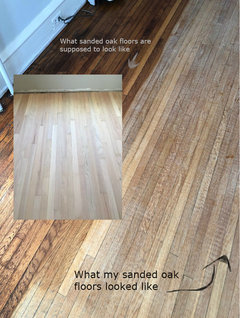 Hardwood floors have scratches/scuffs/discolor after sanding/staining?