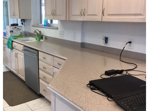 Need help renovating around bad cabinets/counters please!