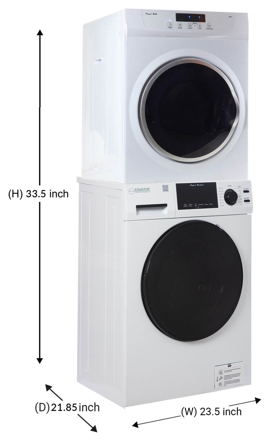 Equator 110V 1.6cf Washer With Pet Cycle, 110V 3.5cf Vented Sensor ...