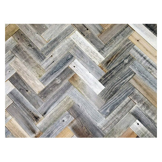 Herringbone Reclaimed Barnwood Planks 3", 10 Sq Ft. - Rustic - Wall ...