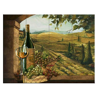 Tile Mural, Vineyard Window Ii by Janet Stever, 24" x 18" (12 Tiles ...