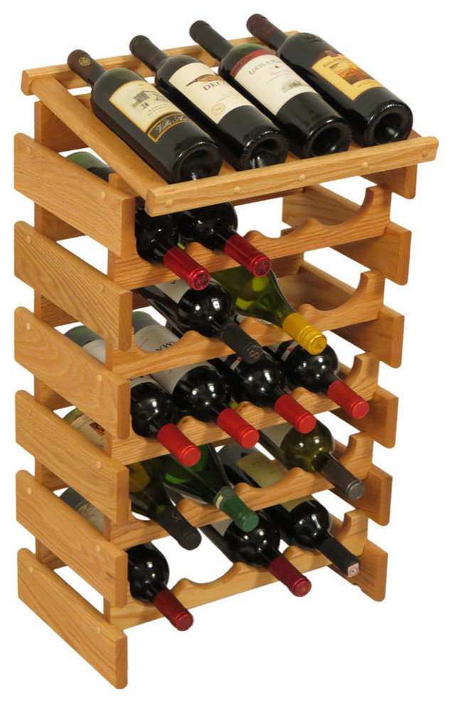 Wooden Mallet Dakota 6 Tier 24 Bottle Display Wine Rack in Light Oak, 6 ...