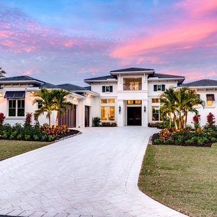 75 Beautiful Coastal Stucco Exterior Home Pictures & Ideas - September ...