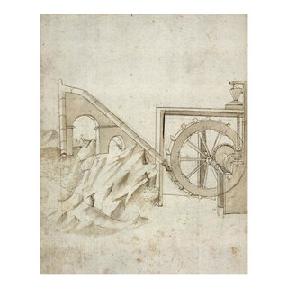 "Folio 13: mill powered by water from siphon" Paper Art, 30"x37 ...