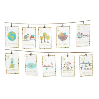Nature Themed Number, Set of 10 Counting Children's 5x7 Wall Cards ...