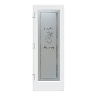Pantry Doors - Happy Chef Frosted Glass Design - 24" x 80" - CUSTOMIZE ...