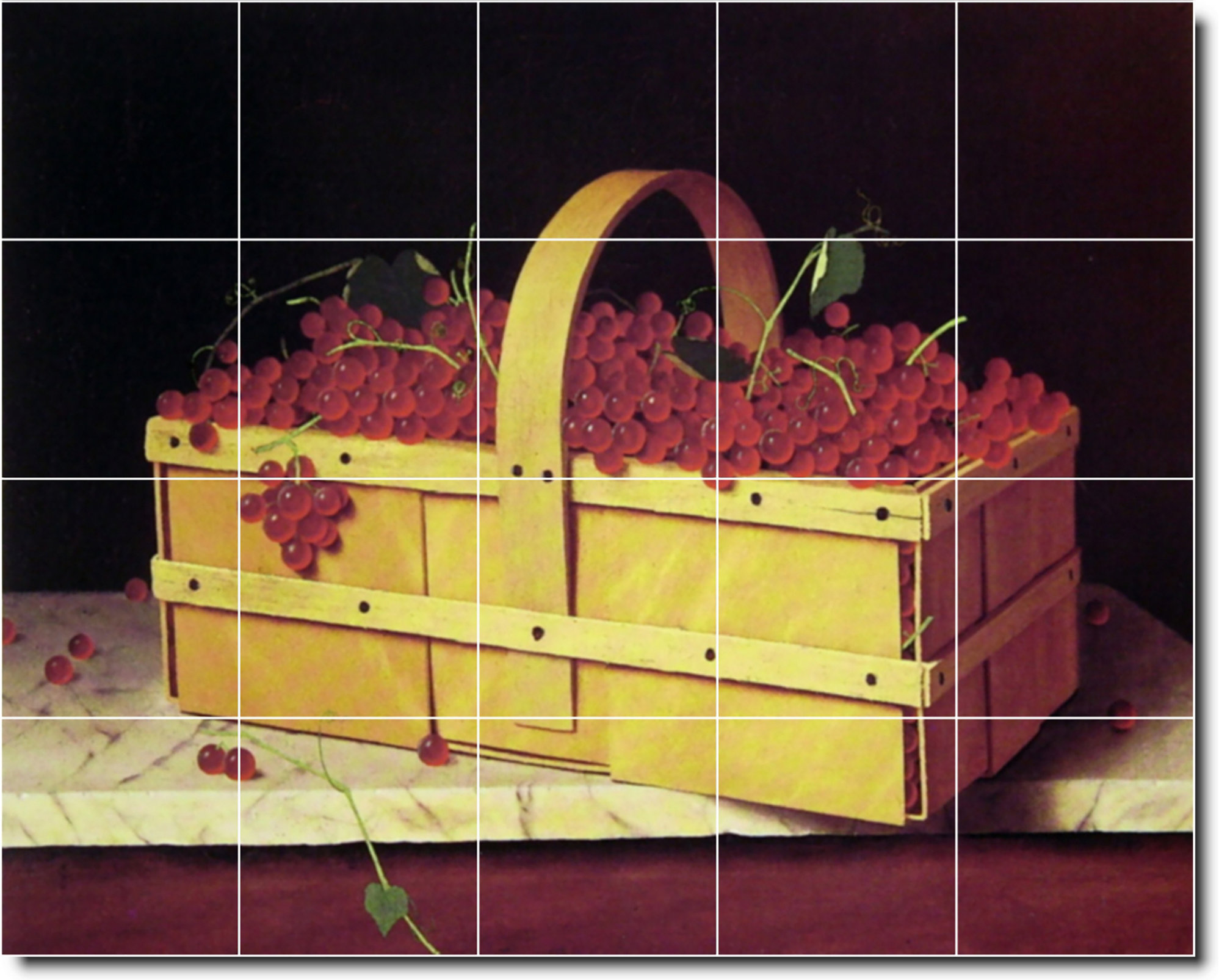 William Harnett Fruit Vegetables Painting Ceramic Tile Mural #56, 30 ...