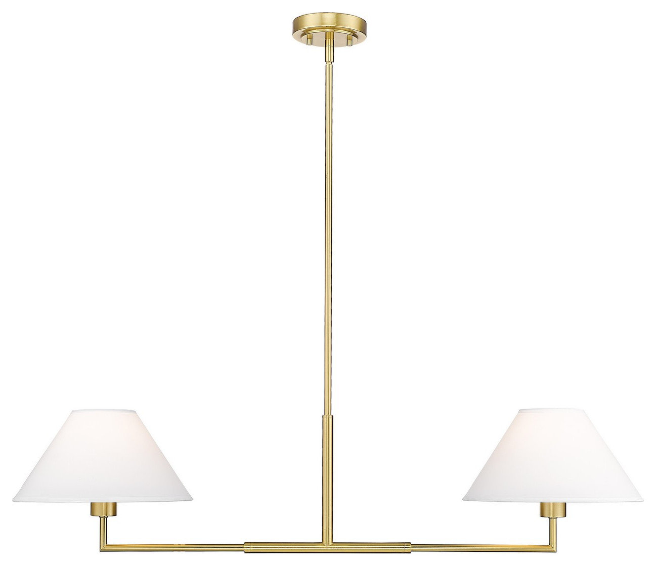Leila Two Light Chandelier, Luxe Gold - Transitional - Kitchen Island ...