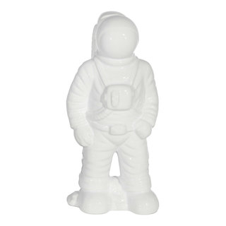 Ceramic 12" Astronaut Statuette, White - Contemporary - Decorative ...