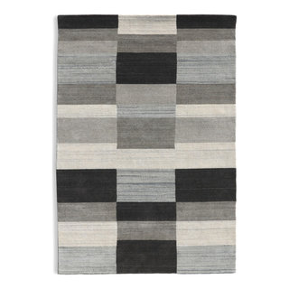 Hand-loomed Multi-color Blocked Wool Rug by Tufty Home - Contemporary ...