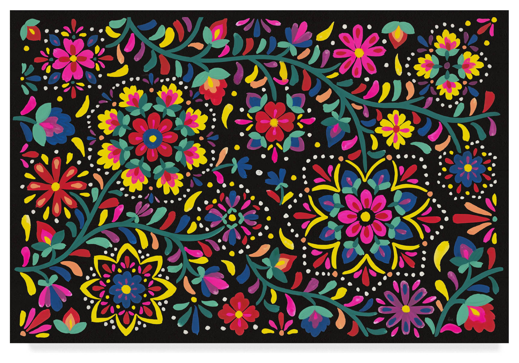 Laura Marshall 'Floral Fiesta I' Canvas Art, 30"x47" - Contemporary ...