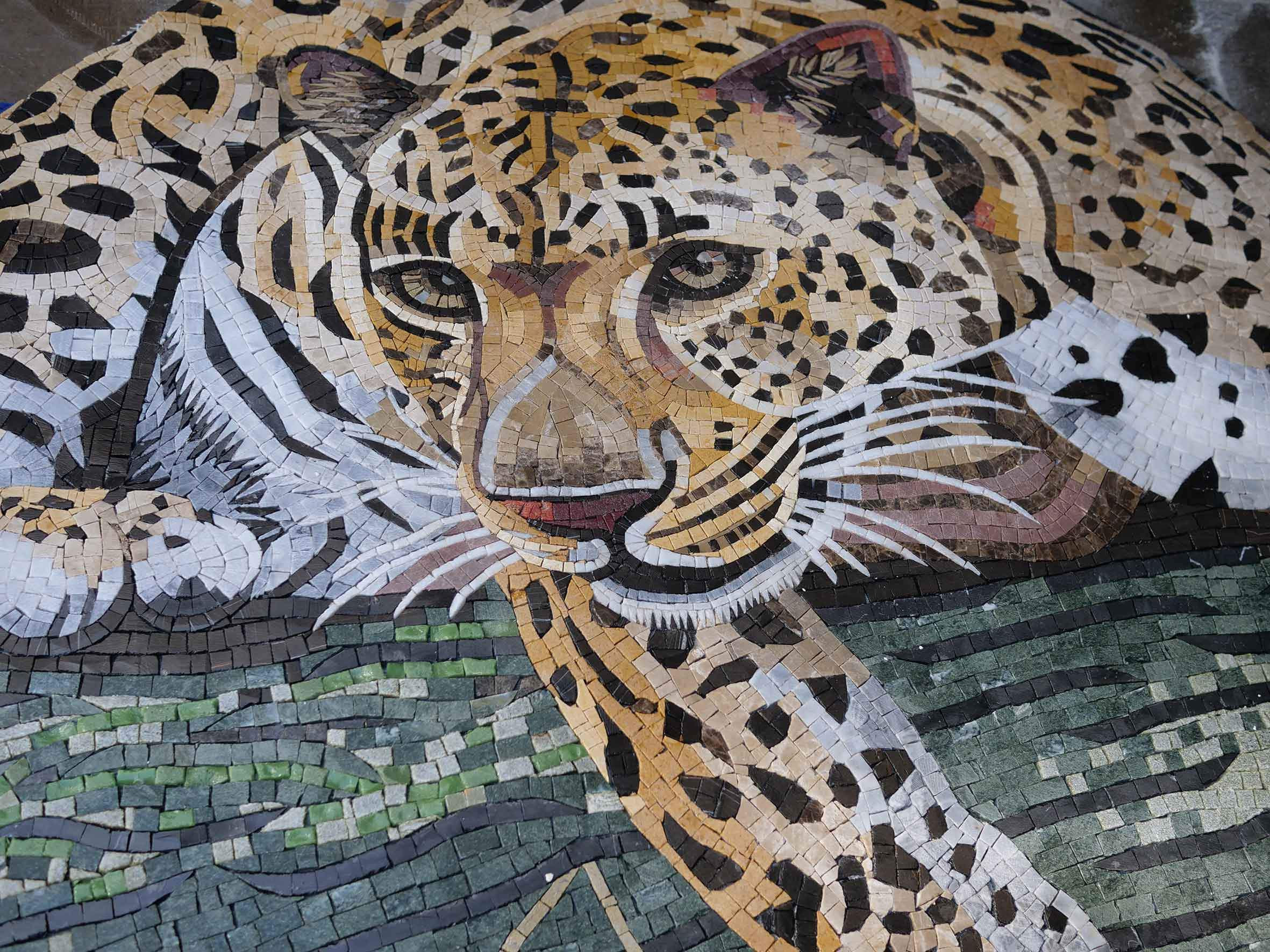 Feline Instinct- Leopard On A Branch Mosaic Wall Art, 92" x 51 ...