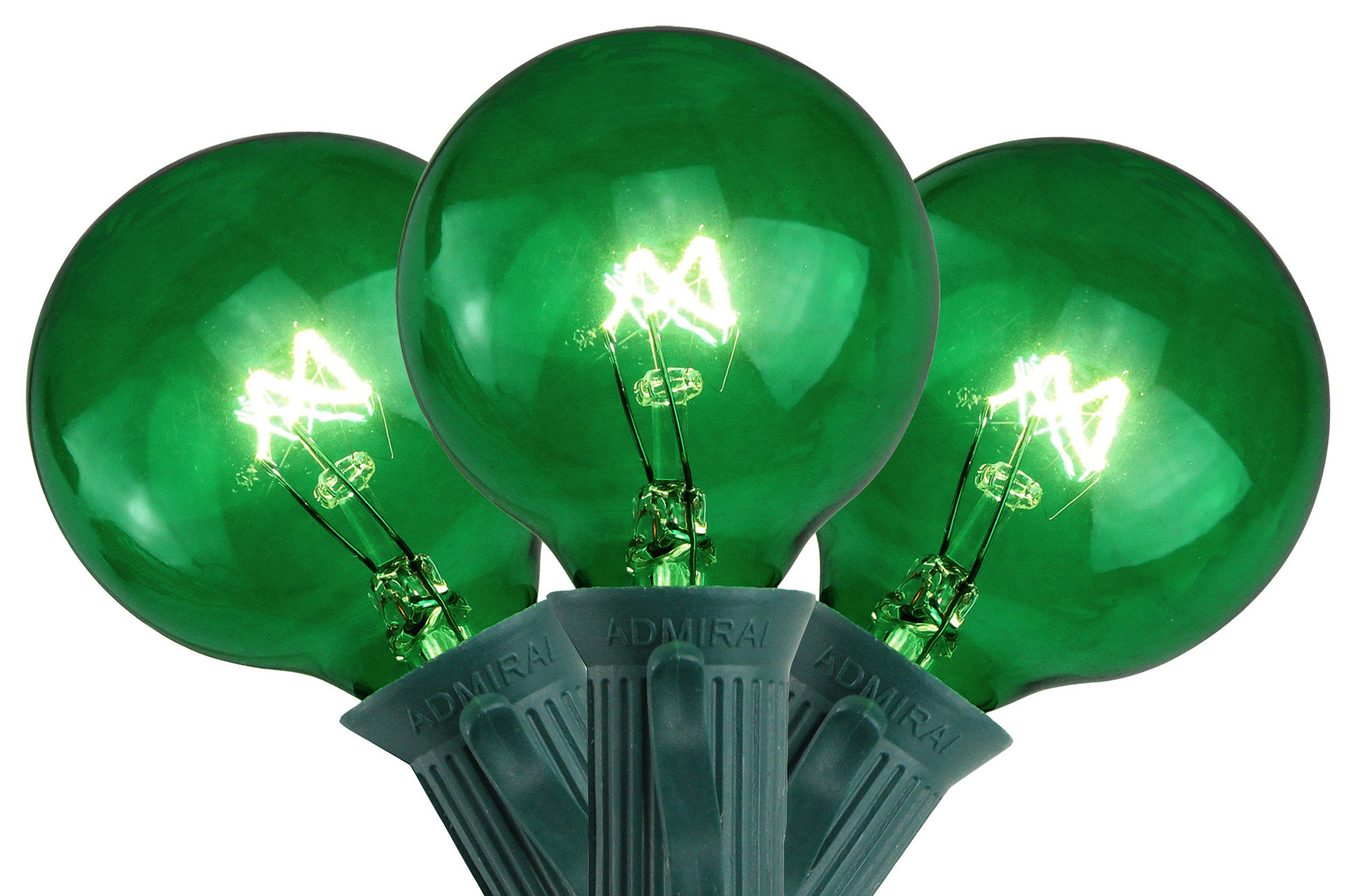 10-Count Green G50 Globe Patio Lights 9ft Green Wire - Modern - Holiday ...