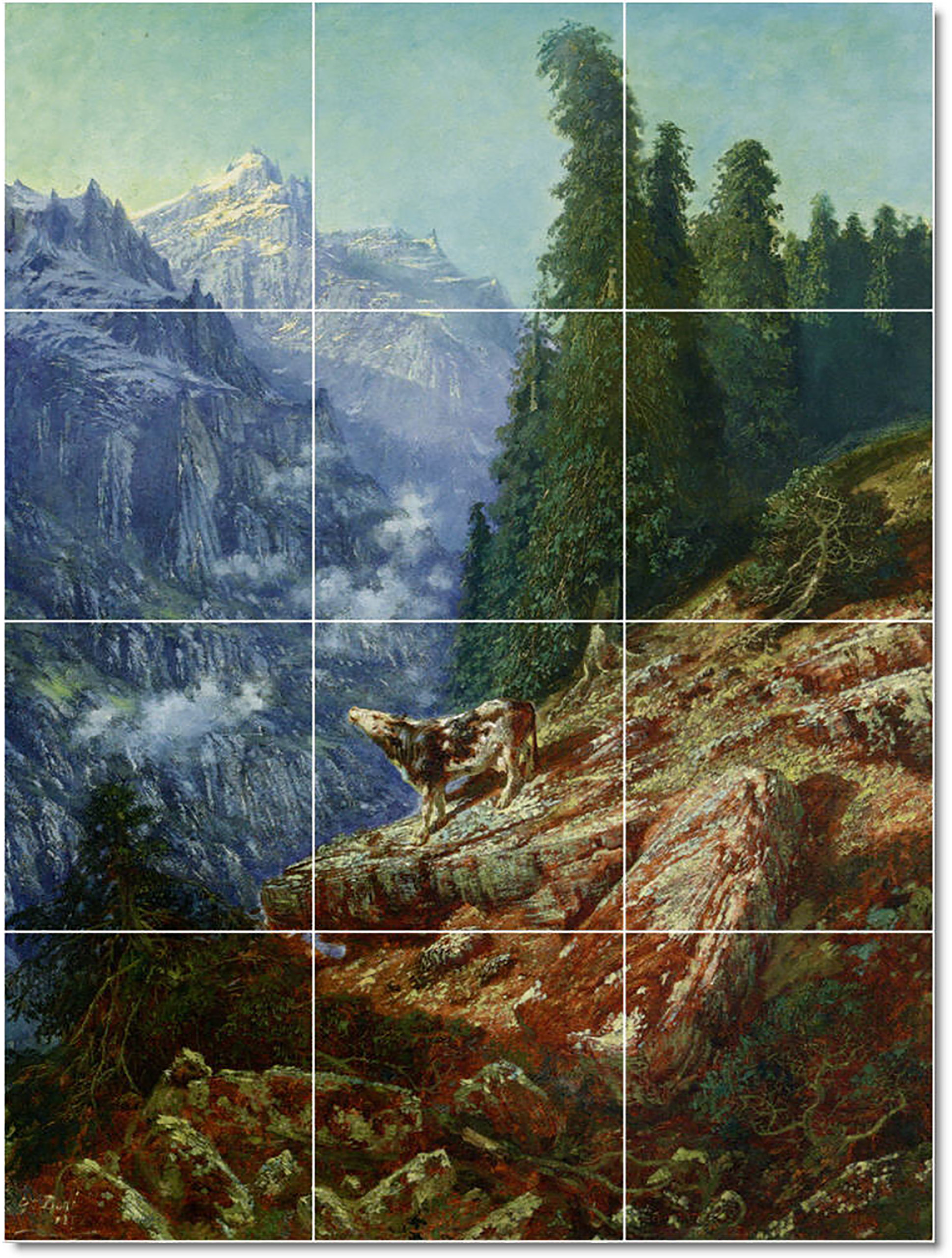 Gustave Dore Landscapes Painting Ceramic Tile Mural #269, 24" Wide x 32 ...