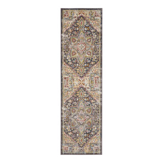 Nourison Soraya Sor04 Vintage and Distressed Rug, Charcoal Multi, 2'2 ...