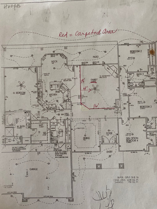 ceiling fan placement and can light placement.