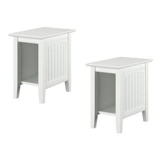 Afi Nantucket Solid Hardwood Side Table Set of 2 White - Transitional ...