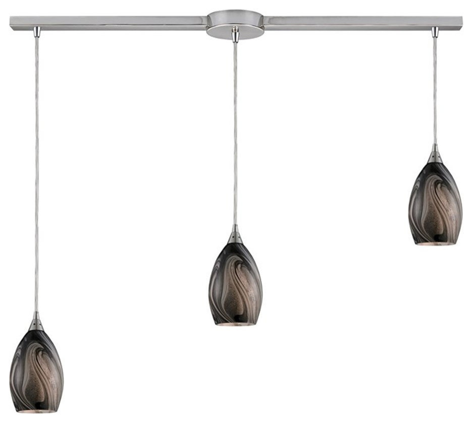 Elk Home Formations 5" 3-Light Metal & Glass Linear Pendant Fixture in ...