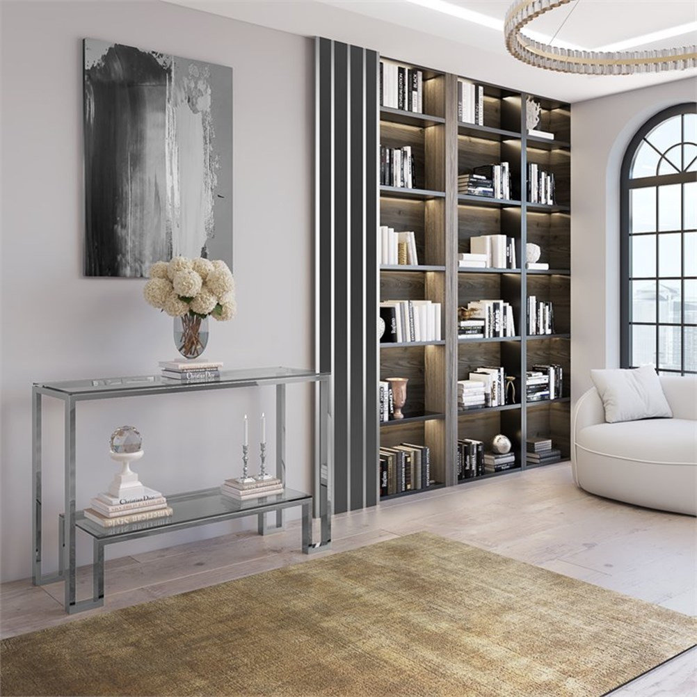 American Home Classic Laurence Modern Metal Console Table in High ...