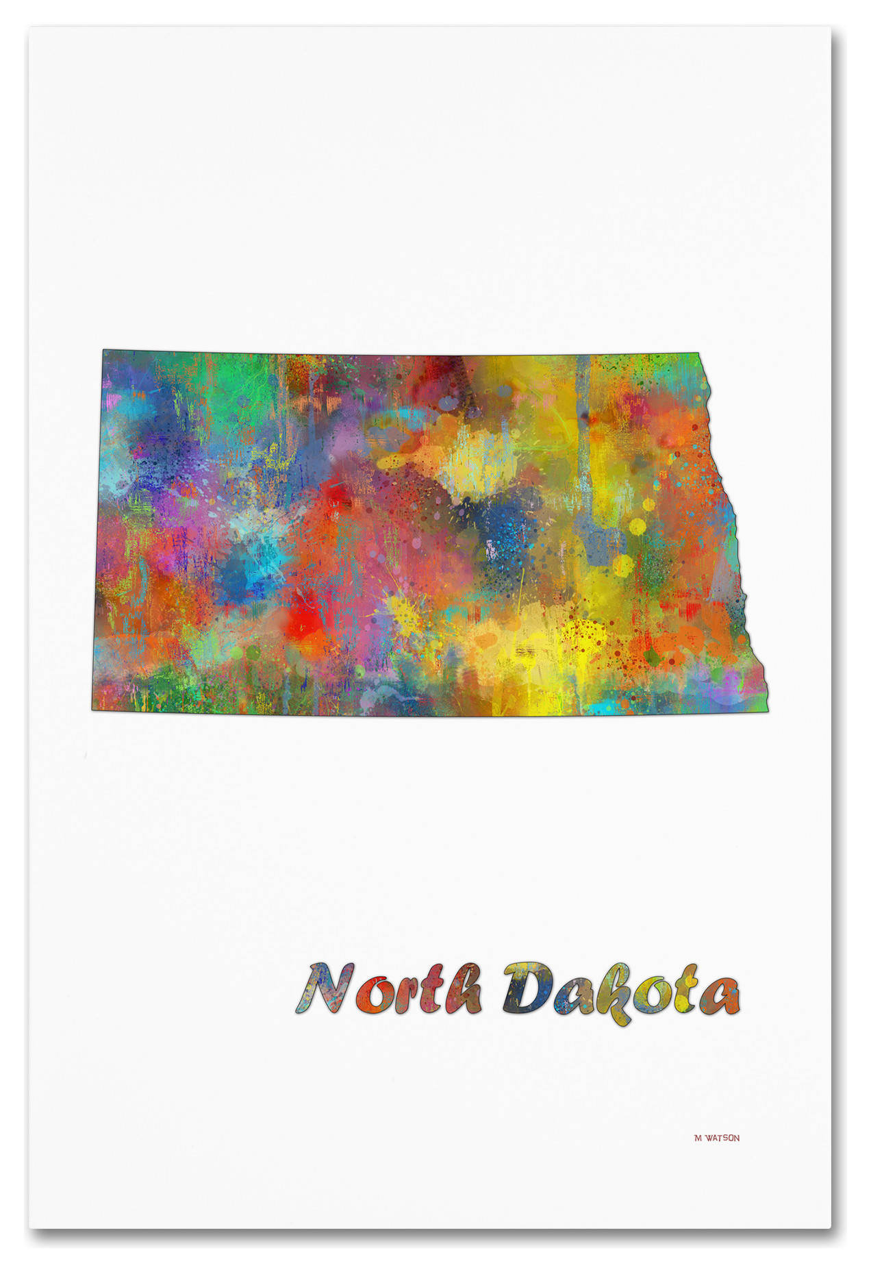 Marlene Watson 'North Carolina State Map-1' Canvas Art, 16"x24 ...