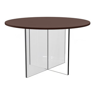 LeisureMod Valore 28" Side Table with MDF Round Top and Acrylic Base in ...