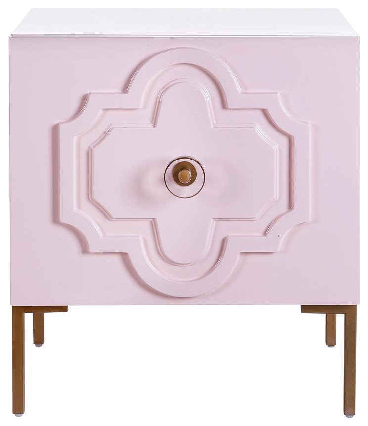 Anna Pink Lacquer Side Table - Contemporary - Side Tables And End ...