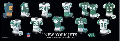 Original Art of the NFL 1968 New York Jets Uniform - Traditional - Game ...