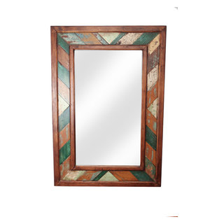 Folk Art Rustic Mirror - Wall Mirrors - by Mexican Imports | Houzz