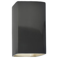 Ambiance Large Rectangle Outdoor Wall Sconce, Open, Gloss Grey, LED ...
