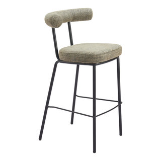 Kede Stool Green Tweed, Bar Height - Transitional - Bar Stools And ...